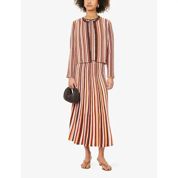 ME+EM Textured Stripe Knitted Cardigan