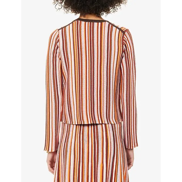 ME+EM Textured Stripe Knitted Cardigan