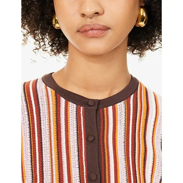 ME+EM Textured Stripe Knitted Cardigan