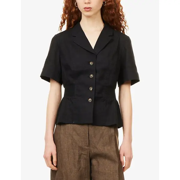 ME+EM Me + Em Soft Sculpt Crease-less Linen-blend Shirt