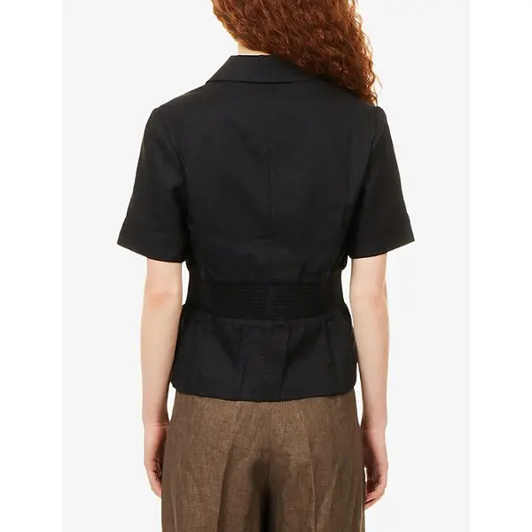 ME+EM Me + Em Soft Sculpt Crease-less Linen-blend Shirt