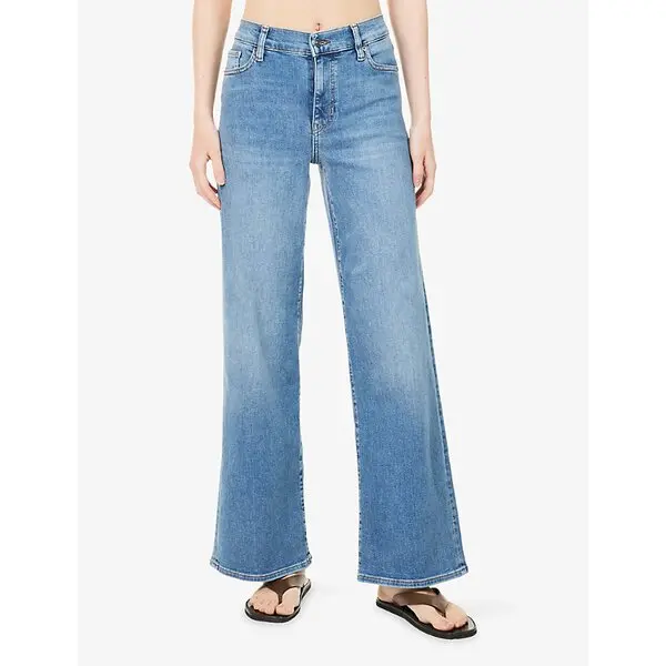 FRAME Le Slim Palazzo Wide-leg Cotton Denim Jeans - Gossamer