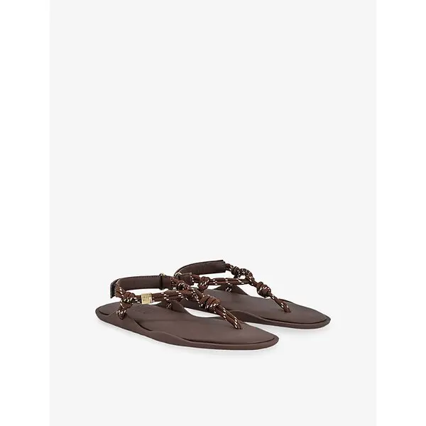 Flowze Flòwze Woven Textile Sandals With Knot Detailing - Brown