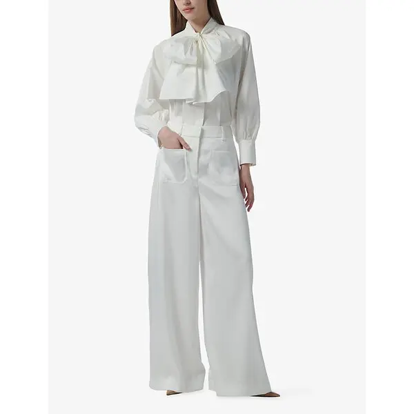 LEEM High-waist Wide-leg Woven Trousers