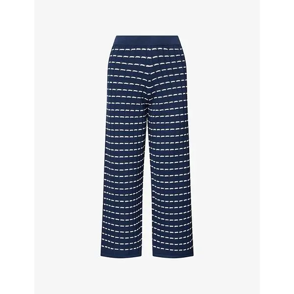 EMELLO Cropped Wide-leg Cotton-knit Trousers