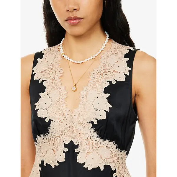Rixo Emmie Lace Satin Top