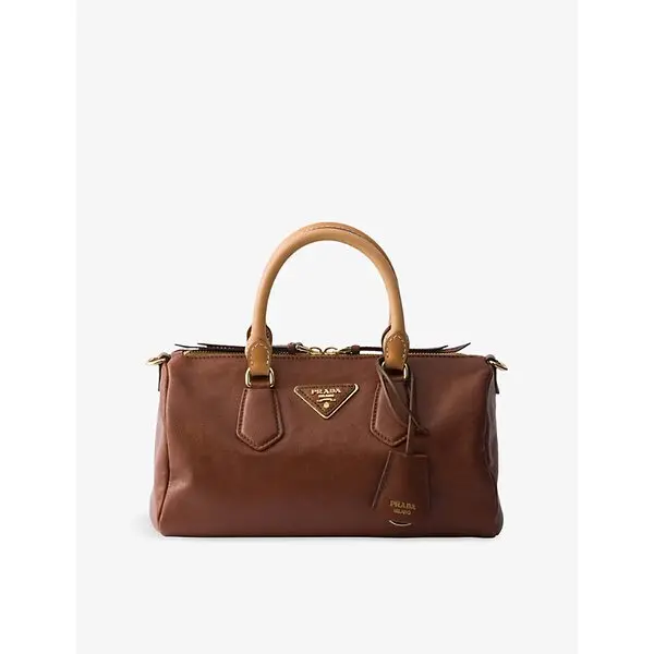 Prada Small Leather Top Handle Bag - Brown