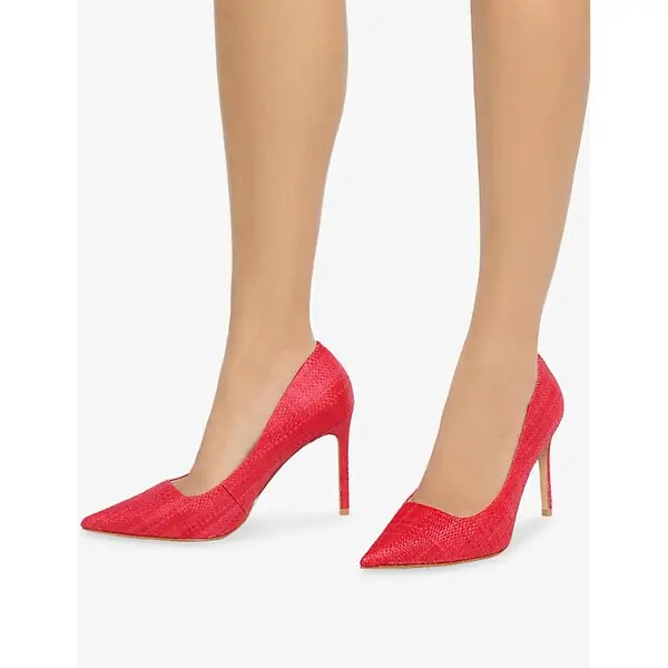 DUNE Assured Pointed-toe Raffia Courts With Stiletto Heel