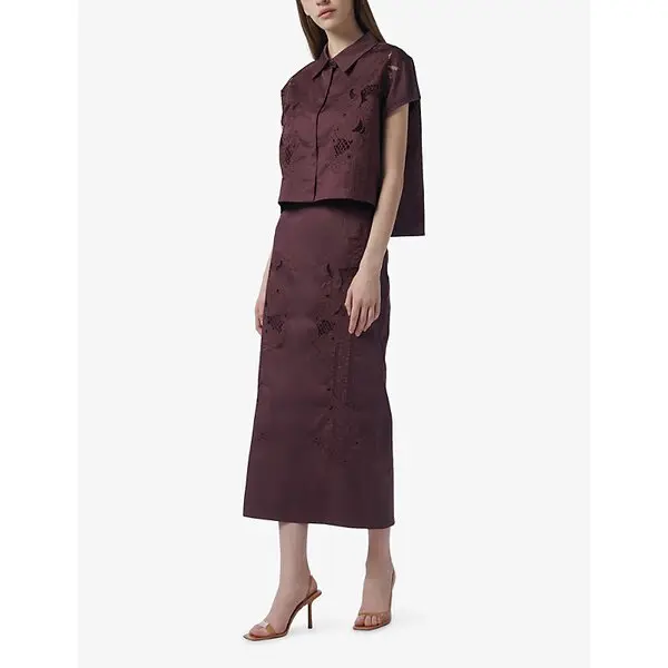LEEM Floral Embroidered Cotton-blend Shirt