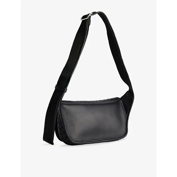 Bottega Veneta Woven Leather Belt Bag - Black-silver