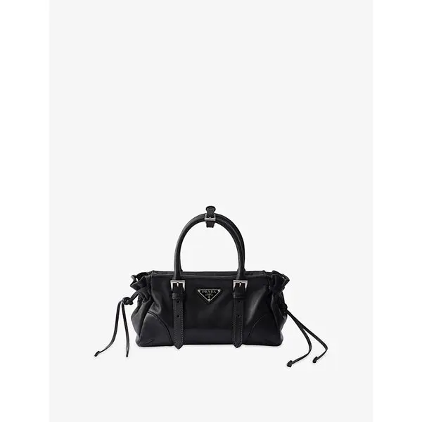 Prada Small Leather Shoulder Bag - Black