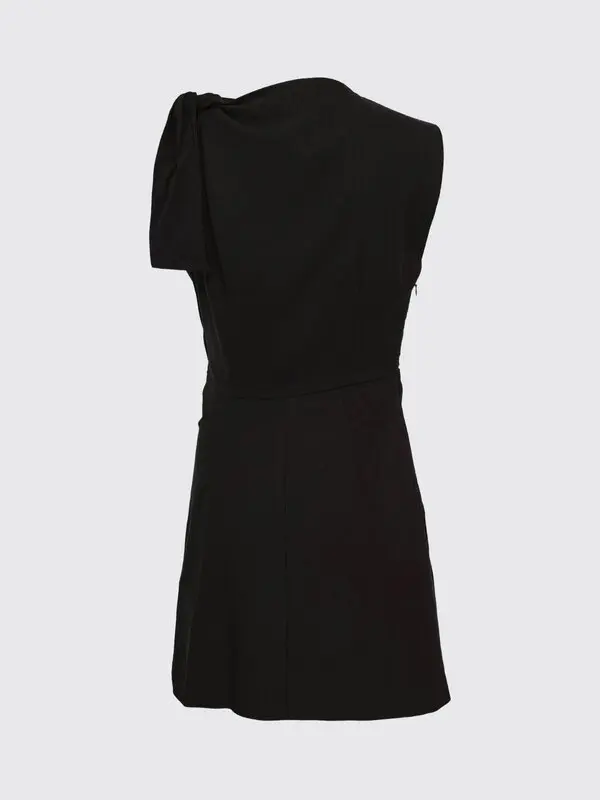 MSGM Asymmetrical Neckline Dress - Black