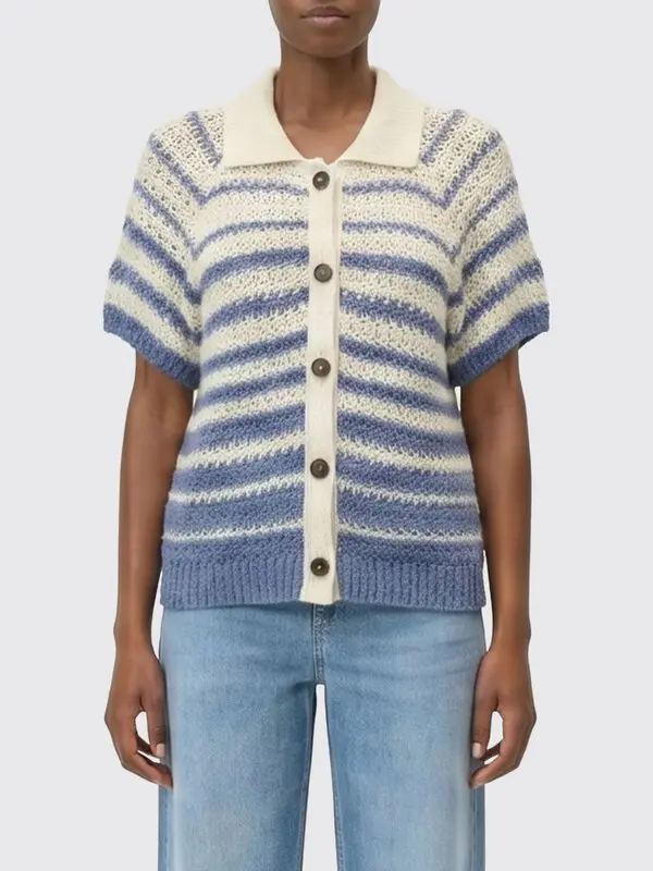 Closed Striped Knit Polo Sweater