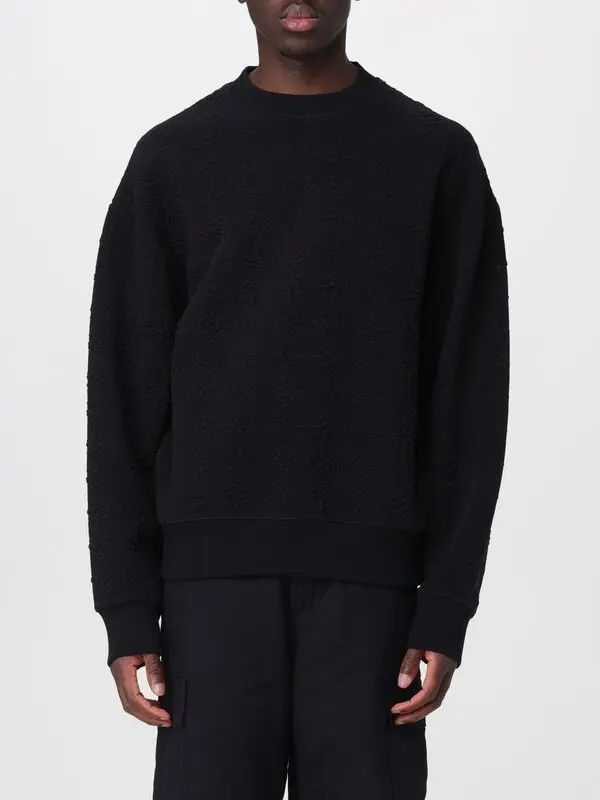 Amiri Cotton Blend Textured Monogram Crewneck Sweater