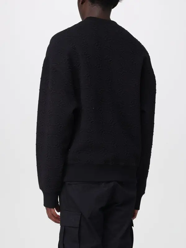 Amiri Cotton Blend Textured Monogram Crewneck Sweater