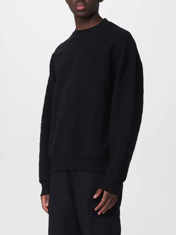 Amiri Cotton Blend Textured Monogram Crewneck Sweater