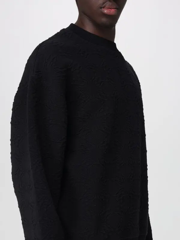 Amiri Cotton Blend Textured Monogram Crewneck Sweater