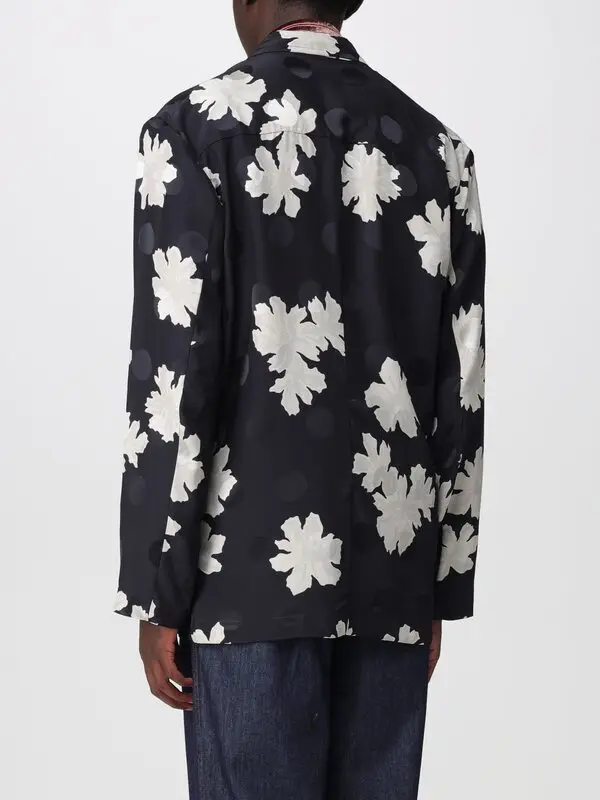 Dries Van Noten Printed Double-breasted Jacket - Black