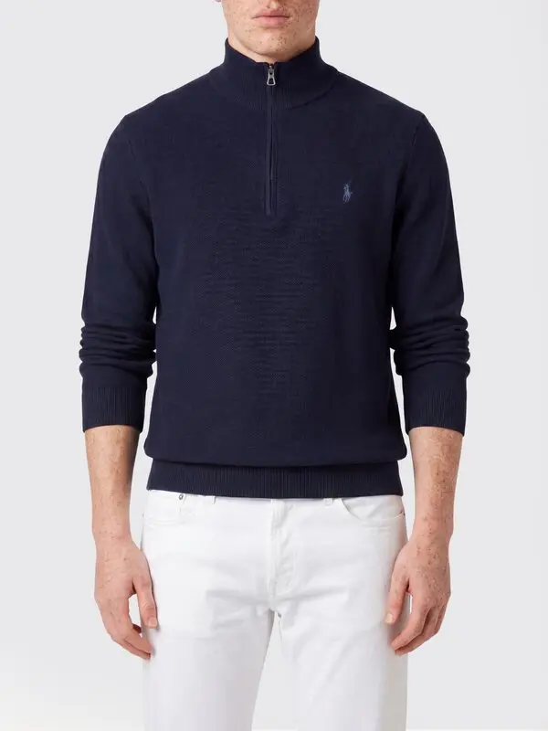 Polo Ralph Lauren Piqué Cotton Half-zip Sweater - Blue