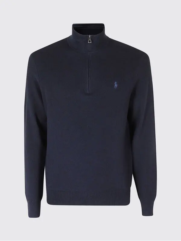 Polo Ralph Lauren Piqué Cotton Half-zip Sweater - Blue