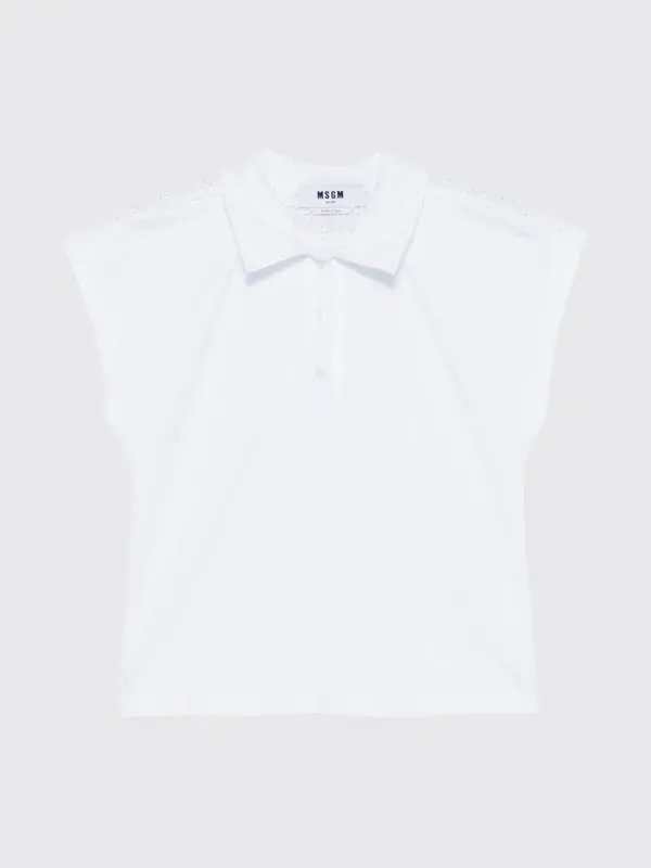MSGM Lace Trim Polo Shirt