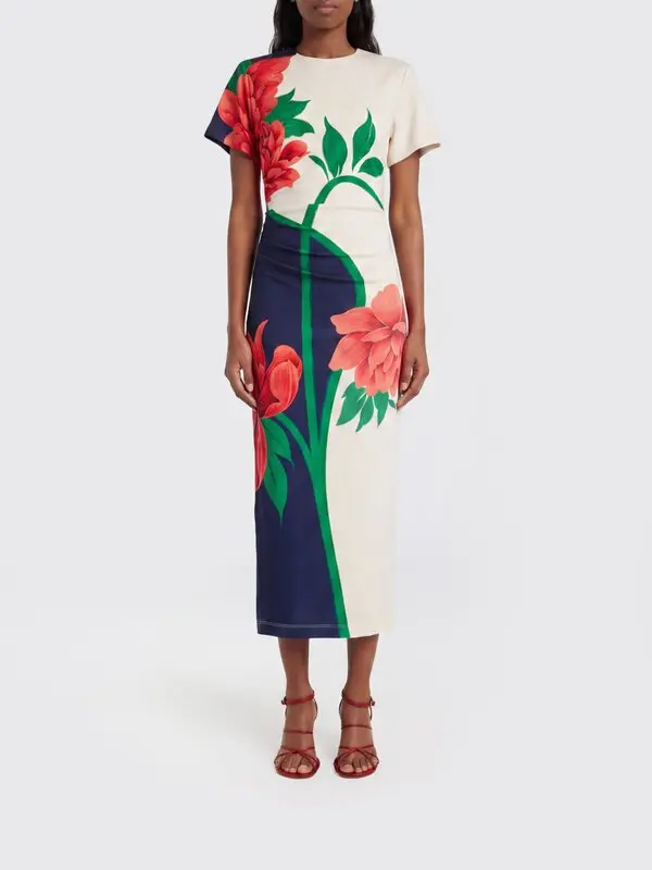 La DoubleJ Floral Print Midi Dress