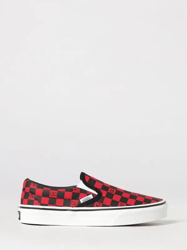 Valentino Garavani X Vans Checkered Monogram Canvas Slip-on Sneakers - Red