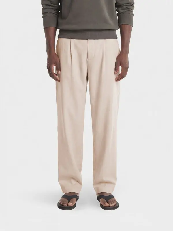 Maison Kitsuné Cotton Blend Trousers - Beige