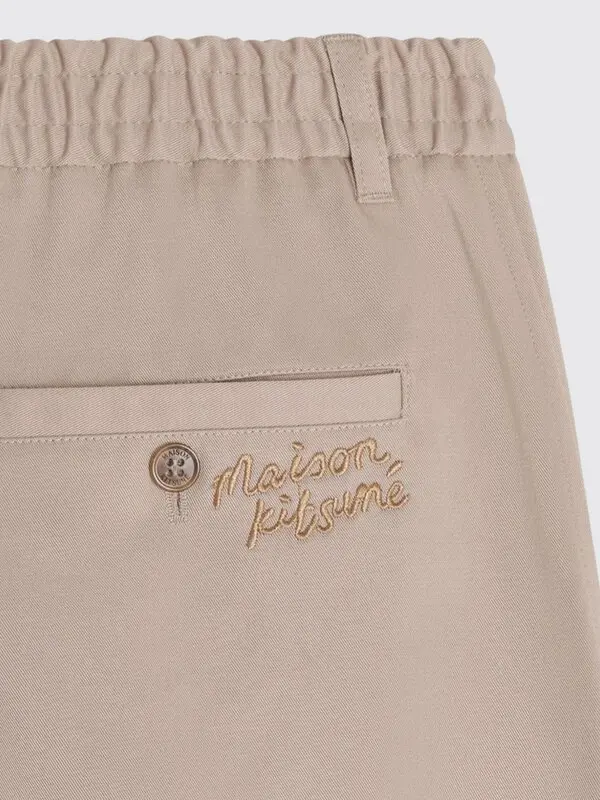 Maison Kitsuné Cotton Blend Trousers - Beige