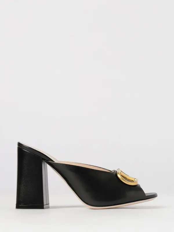 Valentino Garavani Open Toe Block Heel Mules - Black