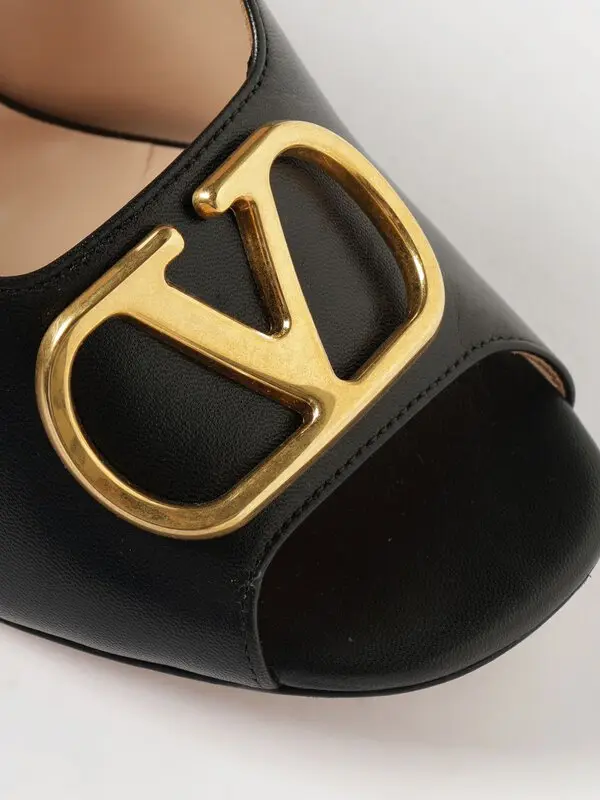 Valentino Garavani Open Toe Block Heel Mules - Black