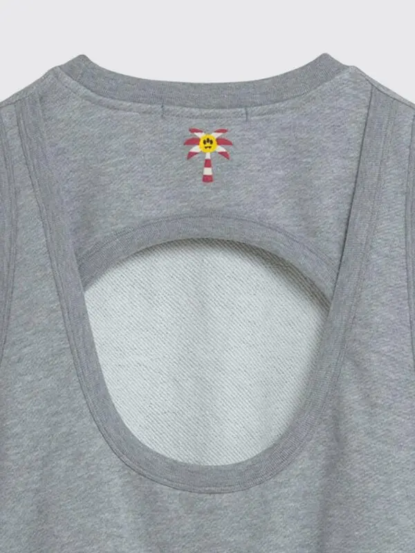BARROW Crewneck Sweatshirt With Open Back Detail - Grey