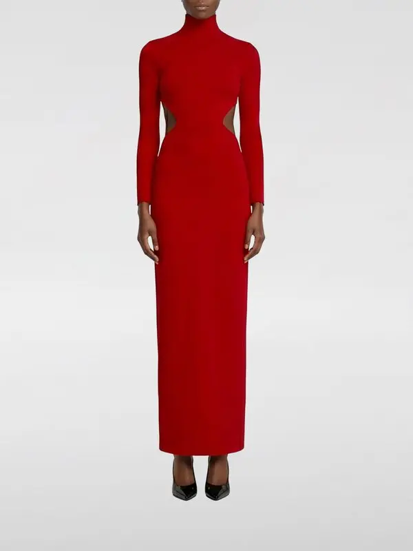 Solace London Long Sleeve Cut Out Gown - Red