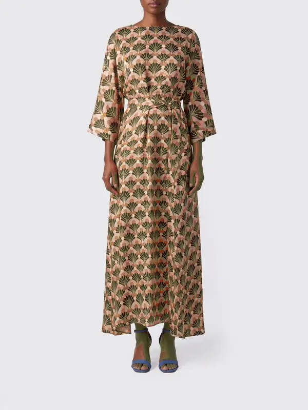 La DoubleJ Graphic Print Silk Midi Dress