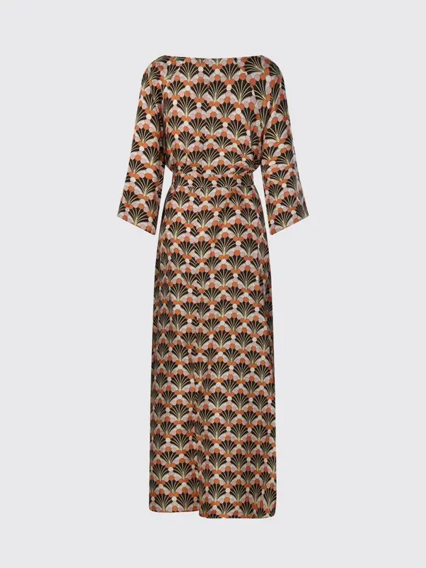 La DoubleJ Graphic Print Silk Midi Dress
