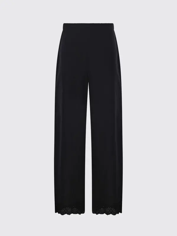 BY MALENE BIRGER Organic Cotton Wide-leg Trousers With Lace Inserts