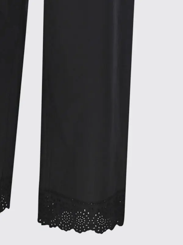 BY MALENE BIRGER Organic Cotton Wide-leg Trousers With Lace Inserts