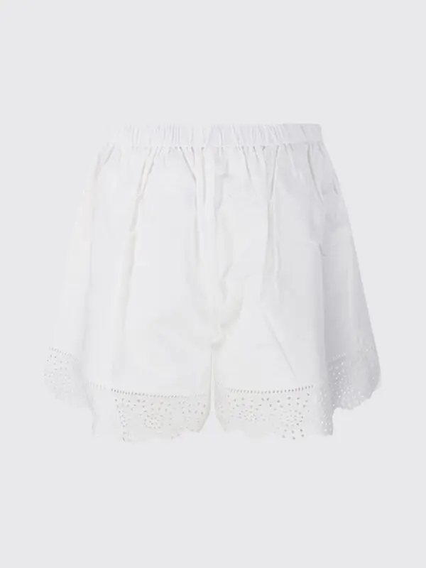 BY MALENE BIRGER Organic Cotton Shorts With Embroidered Lace Inserts