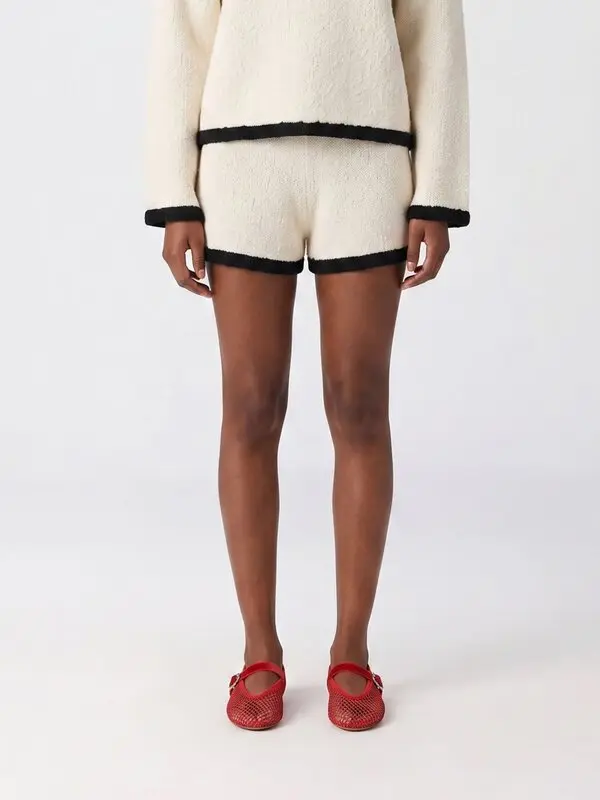 BY MALENE BIRGER High-waisted Slim Fit Knit Shorts In Organic Cotton And Wool