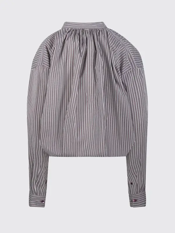 Dries Van Noten Striped Silk-blend Blouse With Shawl Collar
