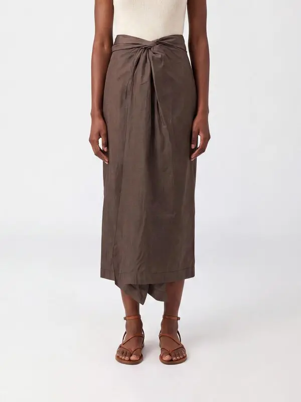 RÓHE Off-the-shoulder Sweetheart Neckline Viscose Top - Brown