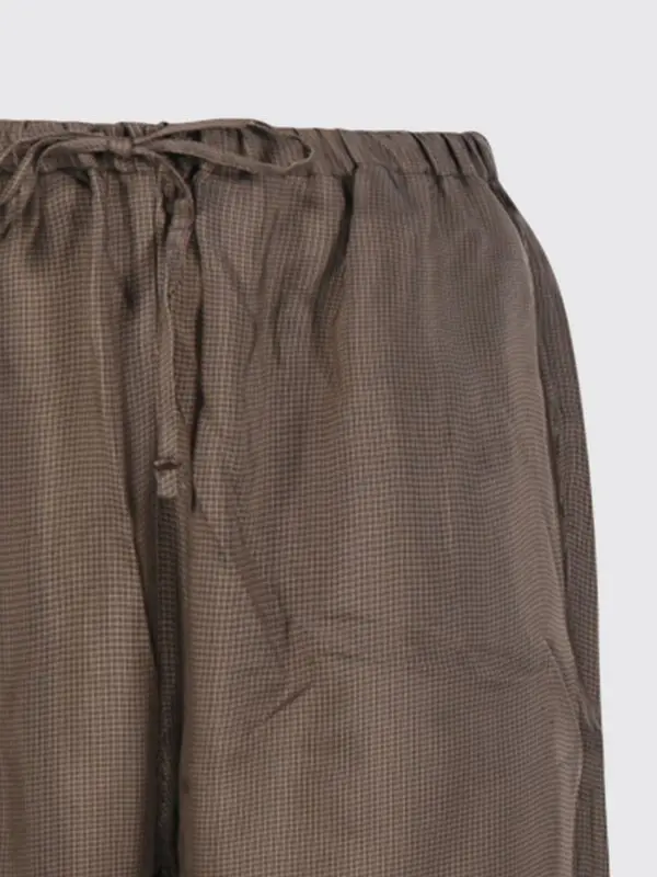 RÓHE High-waisted Straight-leg Trousers In Viscose With Drawstring Waist - Brown