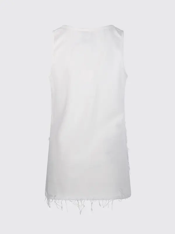 DARKPARK Sleeveless U-neck Top With Fringed Hem
