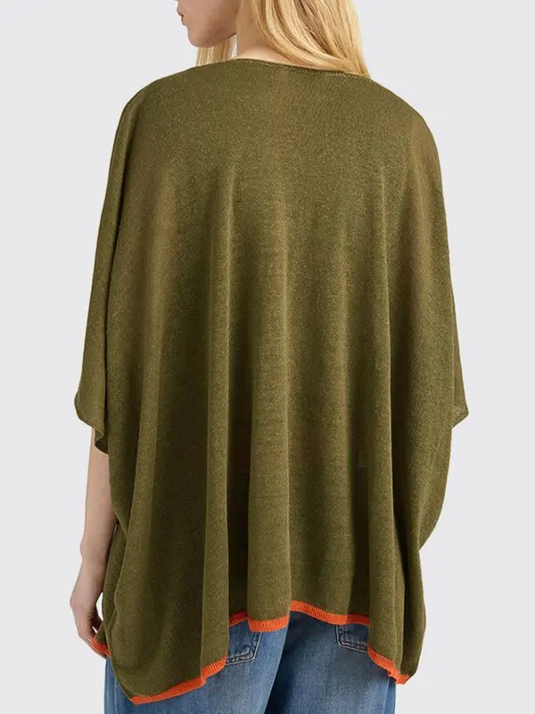 Momoni Open-front Cardigan In Linen Blend With Contrast Trims