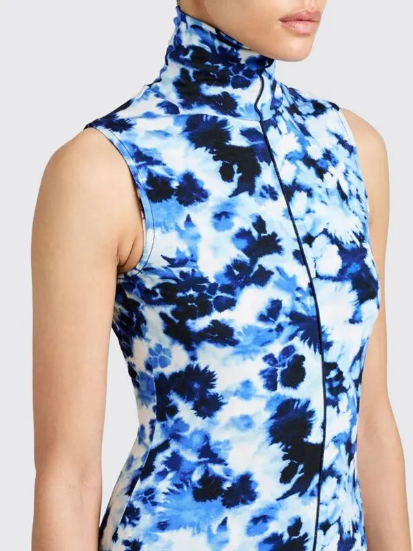Proenza Schouler Sleeveless High Neck Printed Maxi Dress