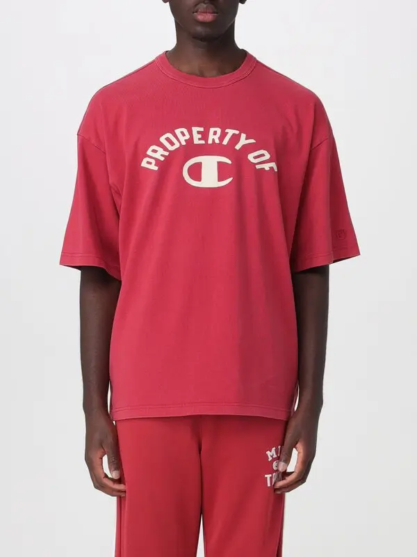 Champion Relaxed Fit Cotton T-shirt With Front Logo And Slogan Print
