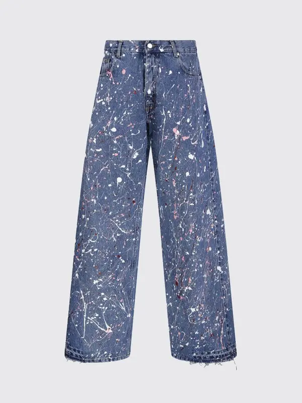E.L.V. DENIM Abstract Print Straight Leg Jeans