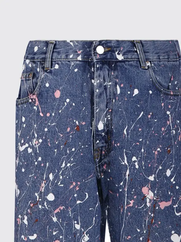 E.L.V. DENIM Abstract Print Straight Leg Jeans