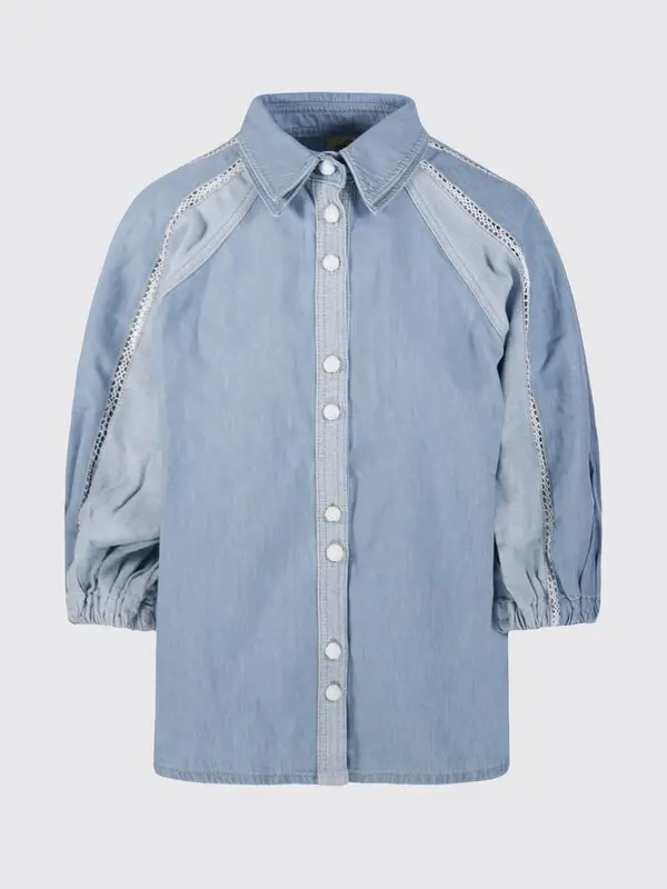 Farm Rio Shirt With Lace Trim