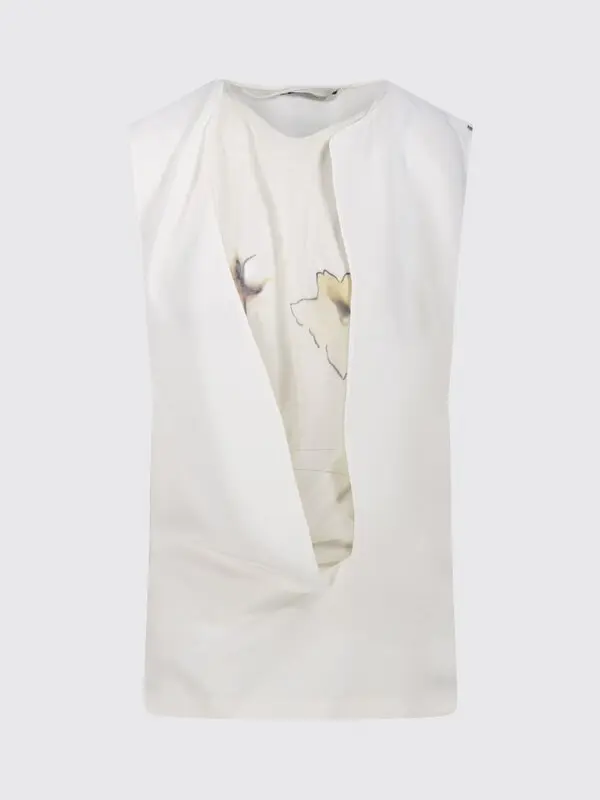 Sportmax Asymmetrical Floral Print Viscose Evening Top
